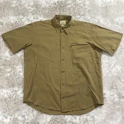 Cabelas Legendary Quality Shirt Mens Large Tan Casual Short Sleeve ...