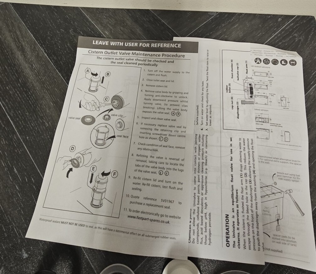 Ideal Standard Armitage Shanks Valve Univalve Service Kit New | eBay UK
