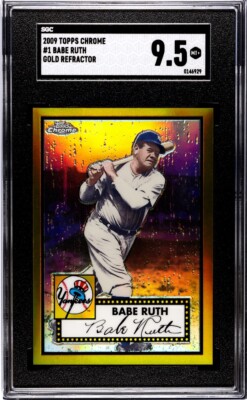 2009 Topps Chrome Babe Ruth Gold Refractor SGC MINT 9.5 | eBay
