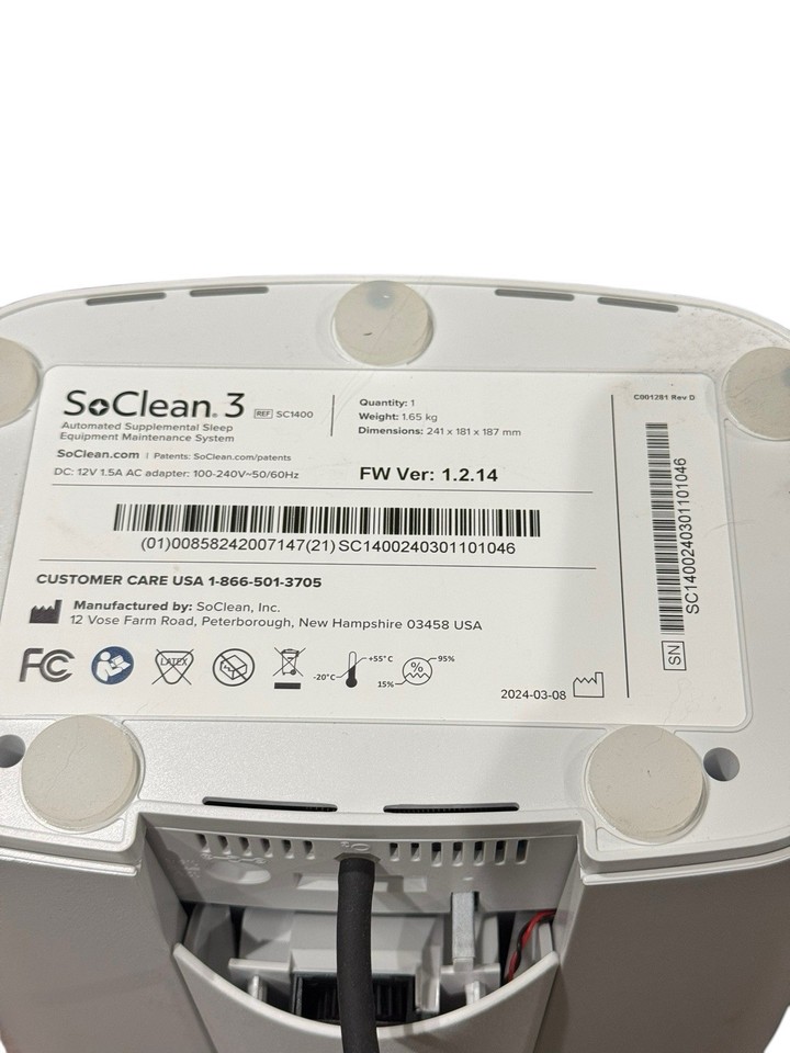 SoClean 3 CPAP/BiPAP Sanitizing Machine - White (SC1400) 858242008632| eBay