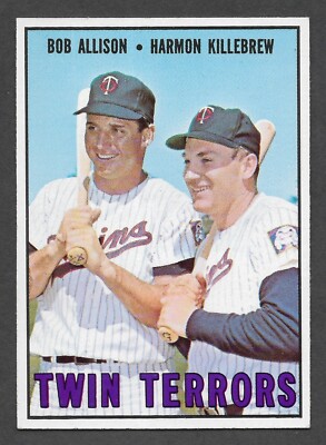 1967 Topps #334 Twin Terrors Harmon Killebrew Bon Allison Twins NICE ...