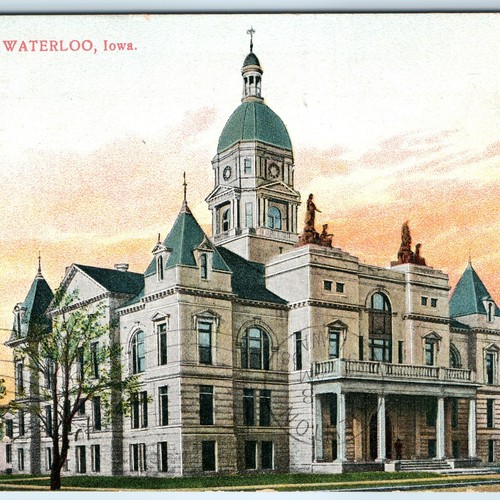 c1900s Waterloo, Iowa Black Hawk County Court House Statue PC ...