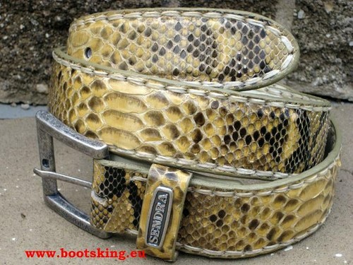 SENDRA BOOTS Gürtel Schlangenleder Python Belt Ledergürtel Handarbeit ...
