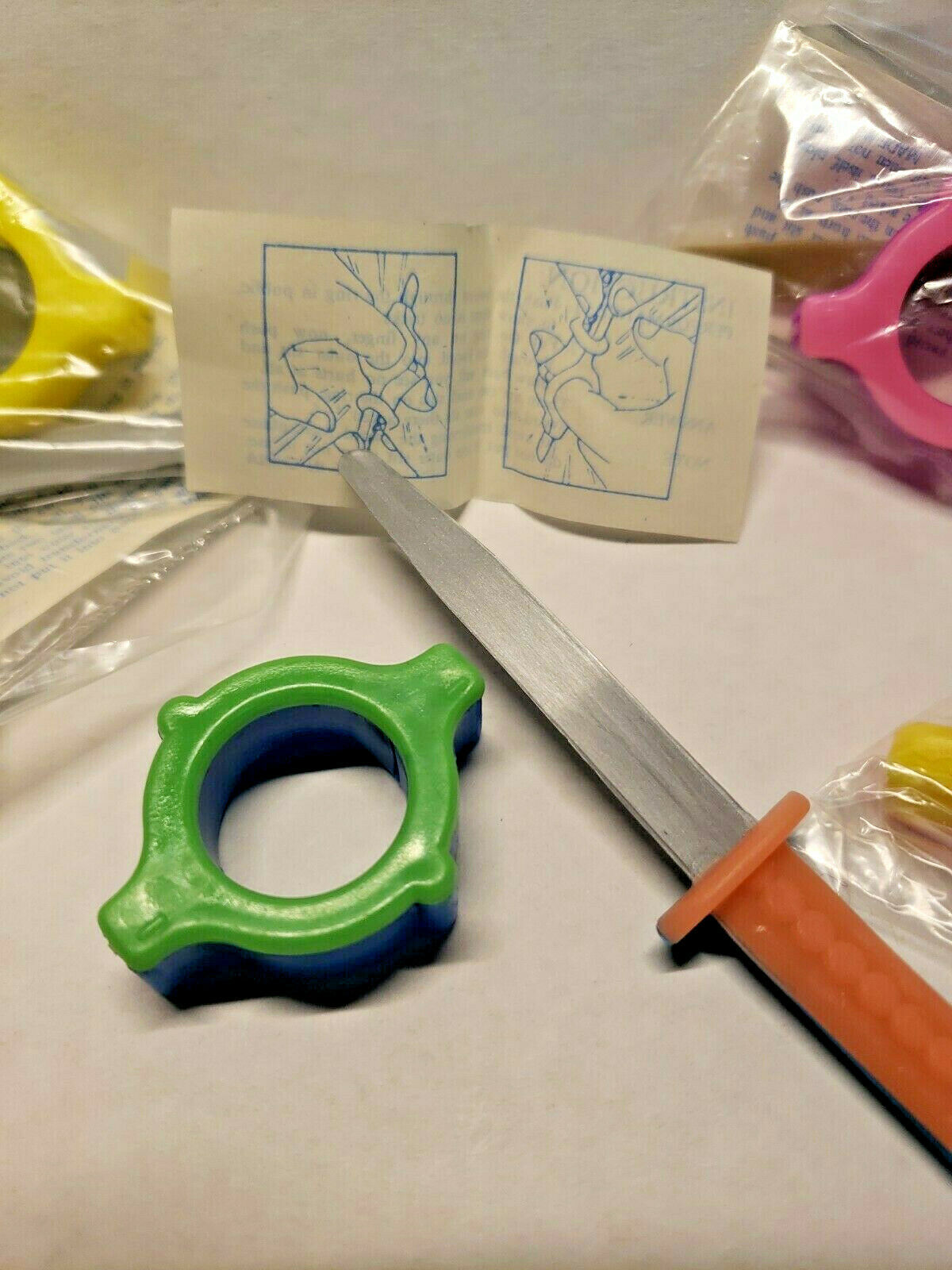 Vintage 6 Sword Through Finger Ring Toy Joke Knife Gag Charm Vending ...