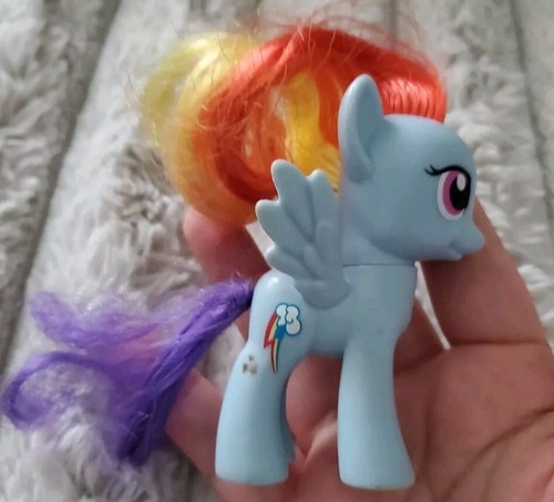 Hasbro My Little Pony G4 Rainbow Dash Brushable 3" Figure Blue Toy 2010 ...