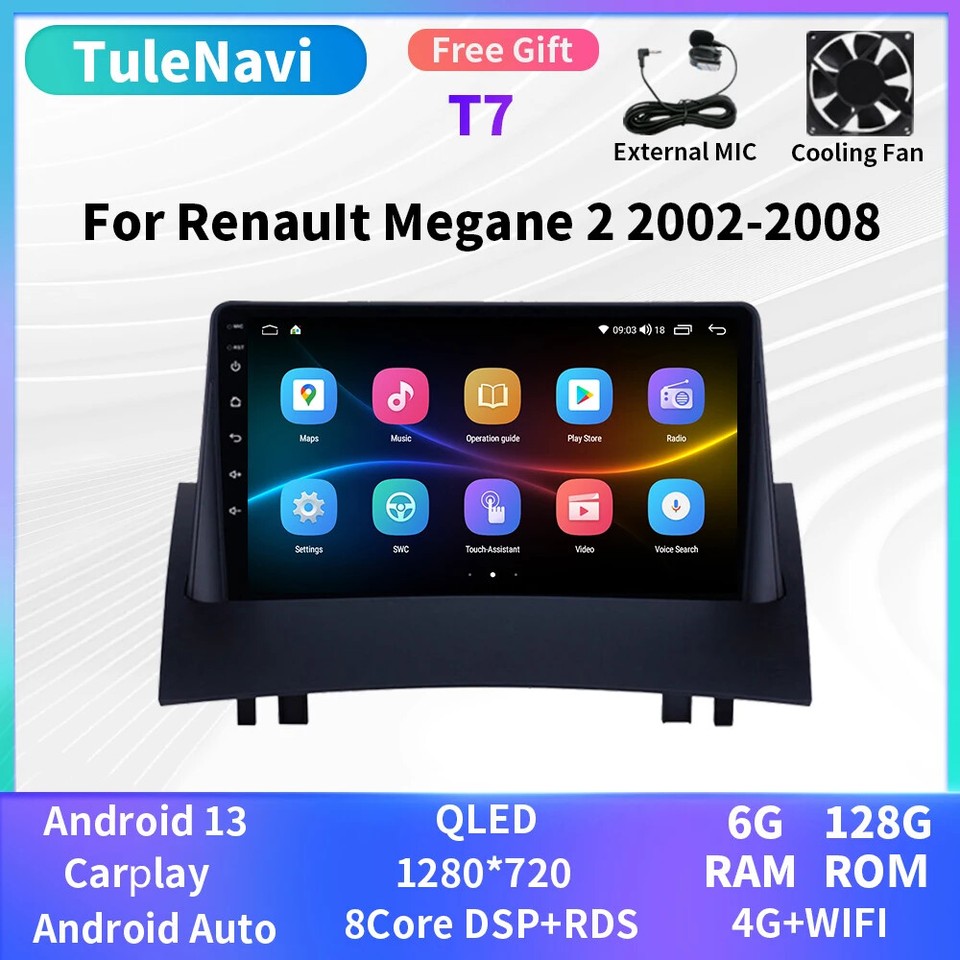 For Renault Megane 2 2002-2008 Android Carplay Car Radio Head Unit ...
