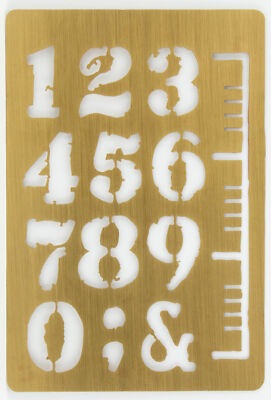 Solid Brass Stencil Template For Embossing & Stenciling Numbers Design ...