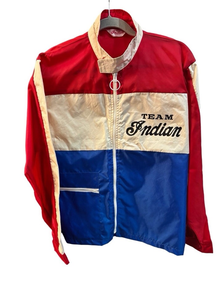 Vintage 1970s Indian Motorcycle Nylon Racing Jacket Team Indian USA ...
