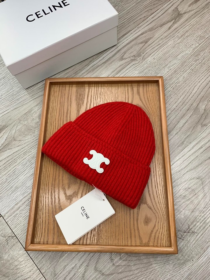 celine's classic double clogo knitted woolen cap | eBay