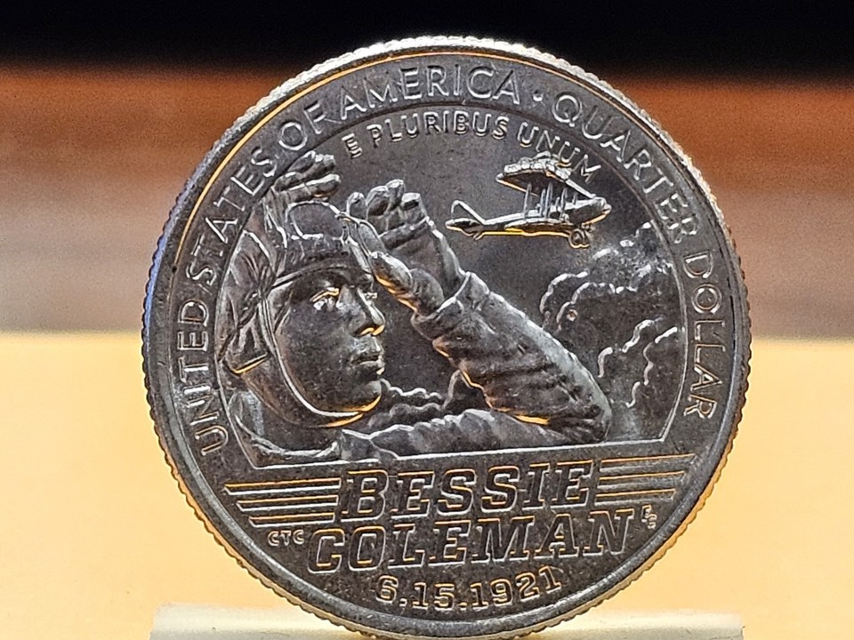 🔥2023-P RARE Double Die & Reverse Die CHIP on Wing- BESSIE COLEMAN ...