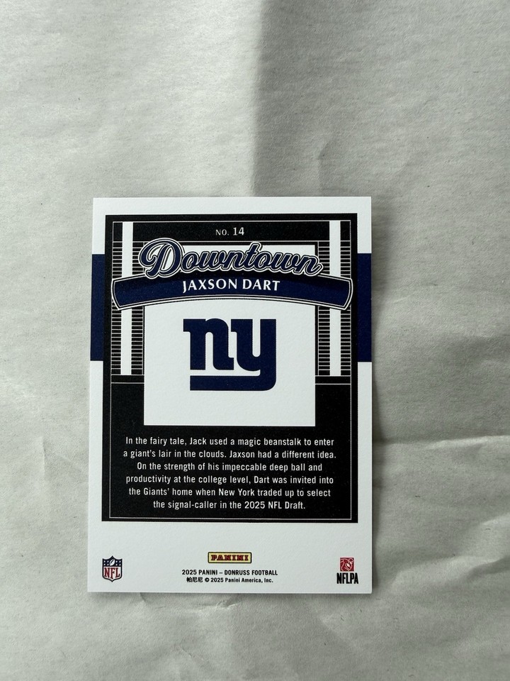 2025 Panini Donruss Jaxson Dart Downtown Case Hit SSP RC 🔥 New York ...