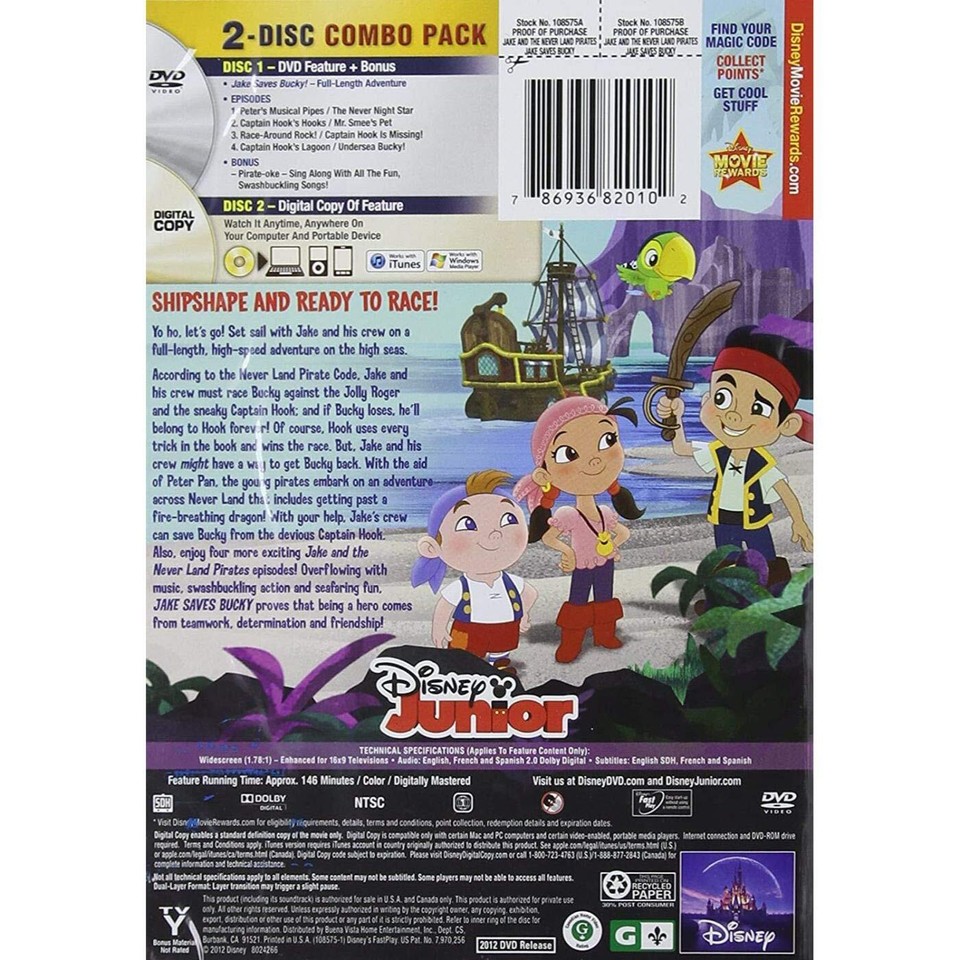Jake & The Never Land Pirates: Jake Saves Bucky (DVD) | eBay