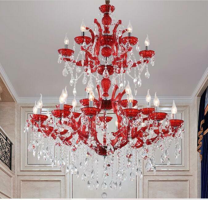 Red Chandelier Lighting Large Hand Blown Chandelier In Red Murano