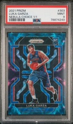 2021 Panini Prizm Luka Garza Nebula Choice RC Rookie 1/1 Iowa Celtics ...