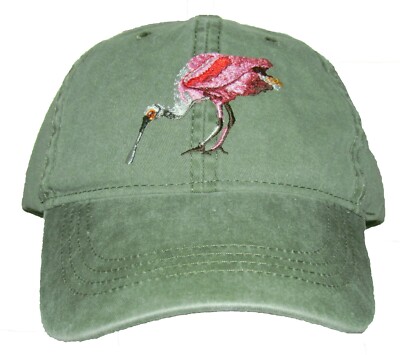 Roseate Spoonbill Embroidered Cotton Cap NEW Bird | eBay