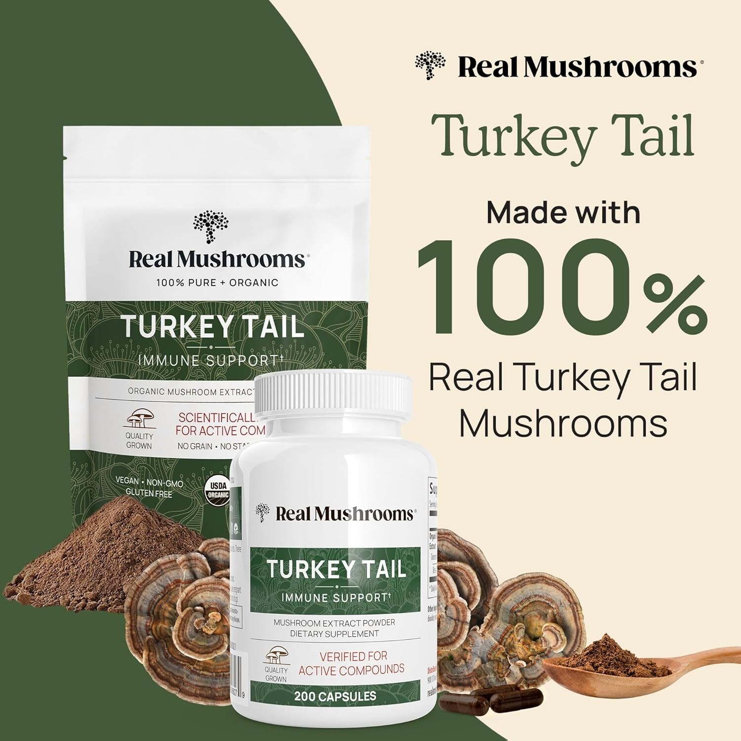 Turkey Tail Capsules - Organic Mushroom Supplement with Potent Extract, 200 Caps | eBay