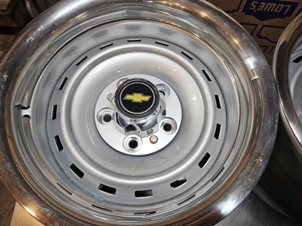 🔥🔥 Set/4 Chevy 15" Truck Rally Rims Steel Wheels Square Body OEM OBS ...