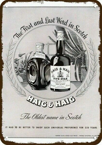 1947 HAIG & HAIG Scotch Vintage-Look-Edge *** DECORATIVE REPLICA METAL ...