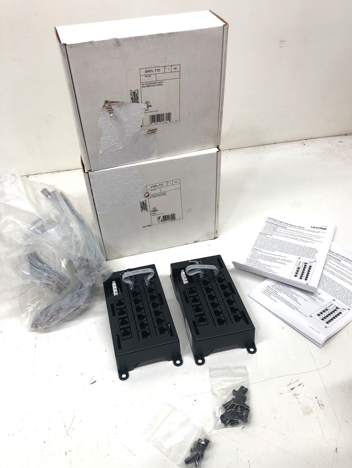 LOT OF 2 Leviton RJ11 Telephone Input Distribution Panel 476TL-T12 ...