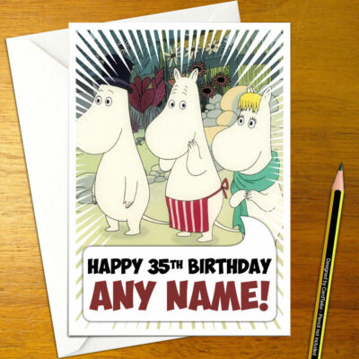 THE MOOMINS Personalised Birthday Card - cartoon moomin personalized ...