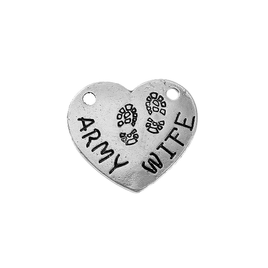 Army Charm Army Pendant Quote Charm Army Wife Charm Antiqued Silver ...