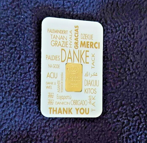 0.10 GRAMS OF MIRACLE GOLD BAR LANGUAGES OF THE WORLD INVESTMENT CARD ...