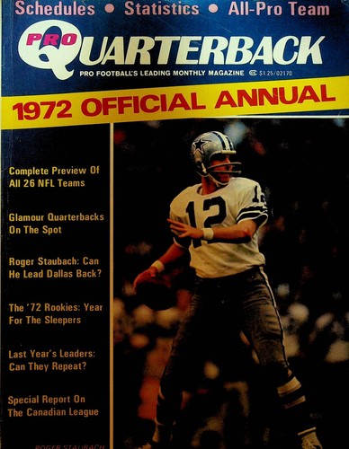 Pro Quarterback Magazine 1972 Annual Roger Staubach CFL | eBay