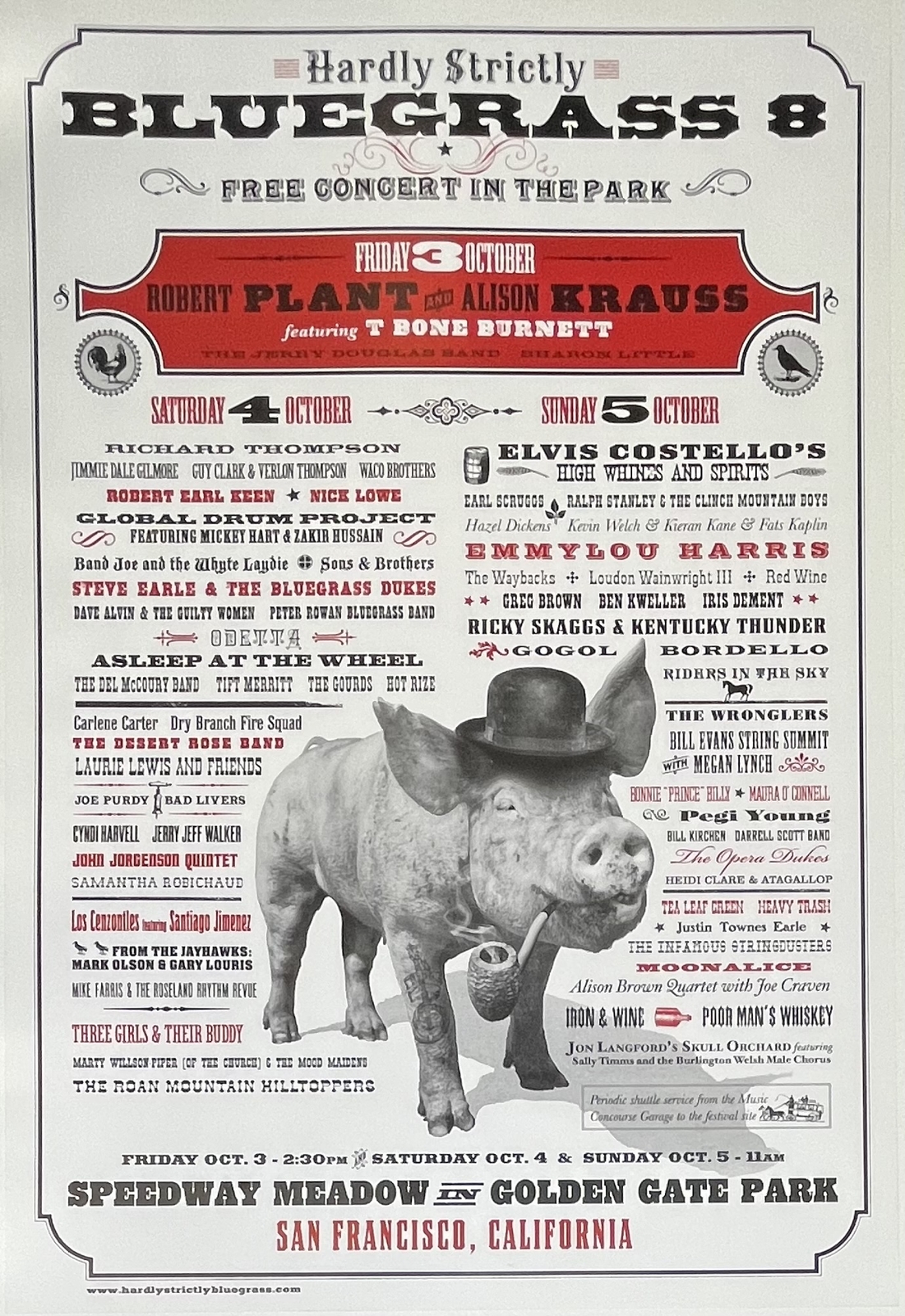 Hardly Strictly Bluegrass Concert Poster at Golden Gate Park San ...