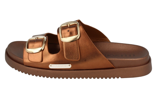Damen Elle Sport Bronze / Gold Doppel Schnalle Pantoffeln Sandalen ...