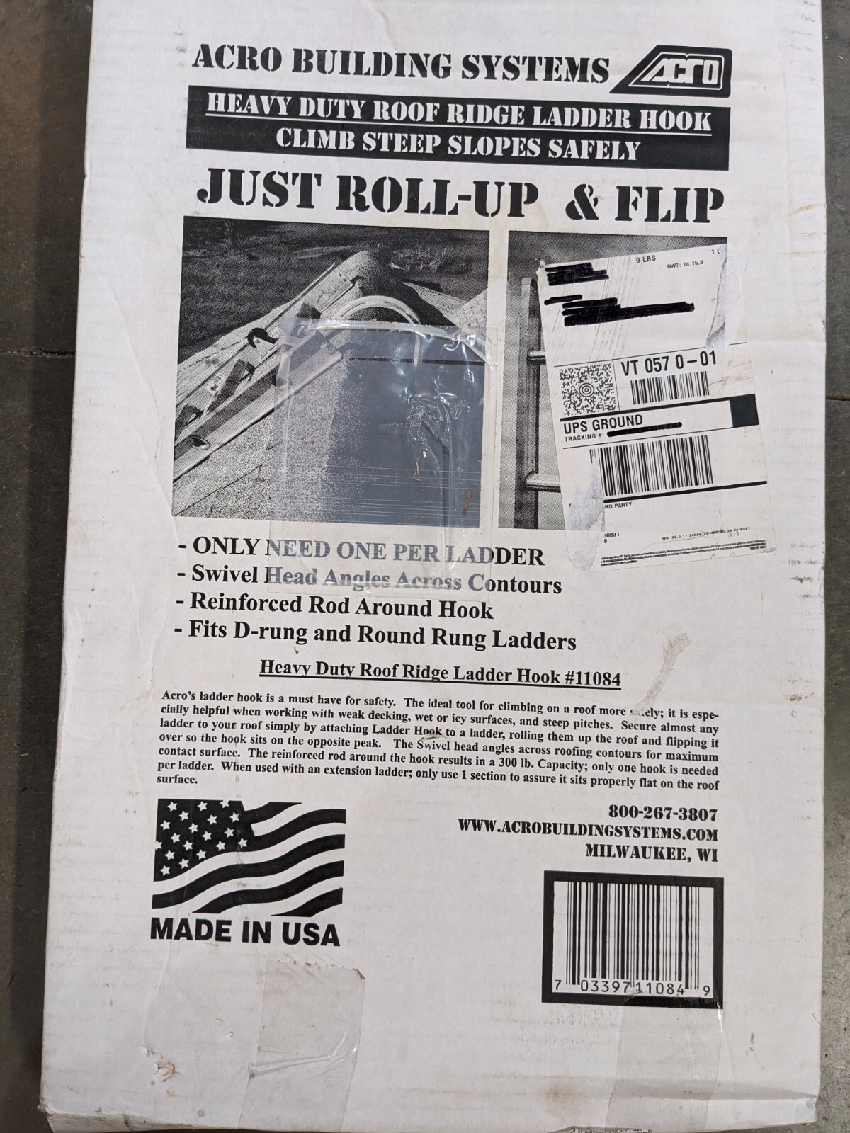 Acro Building Systems Heavy Duty Roof Ridge Ladder Hook (11084) for ...