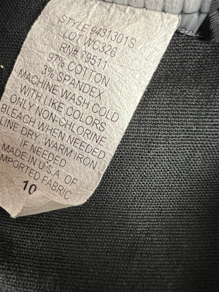 Alanni By Donny Brook Pants Womens 10 Black Yellow Embroidered Swirl ...