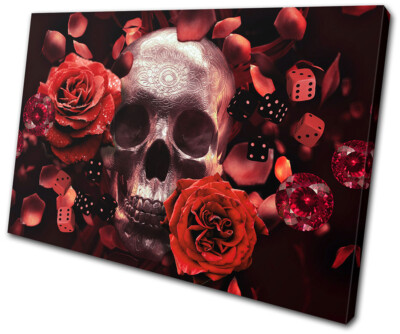 Red Skull Gambling Ruby Abstract SINGLE TOILE murale ART Photo Print | eBay