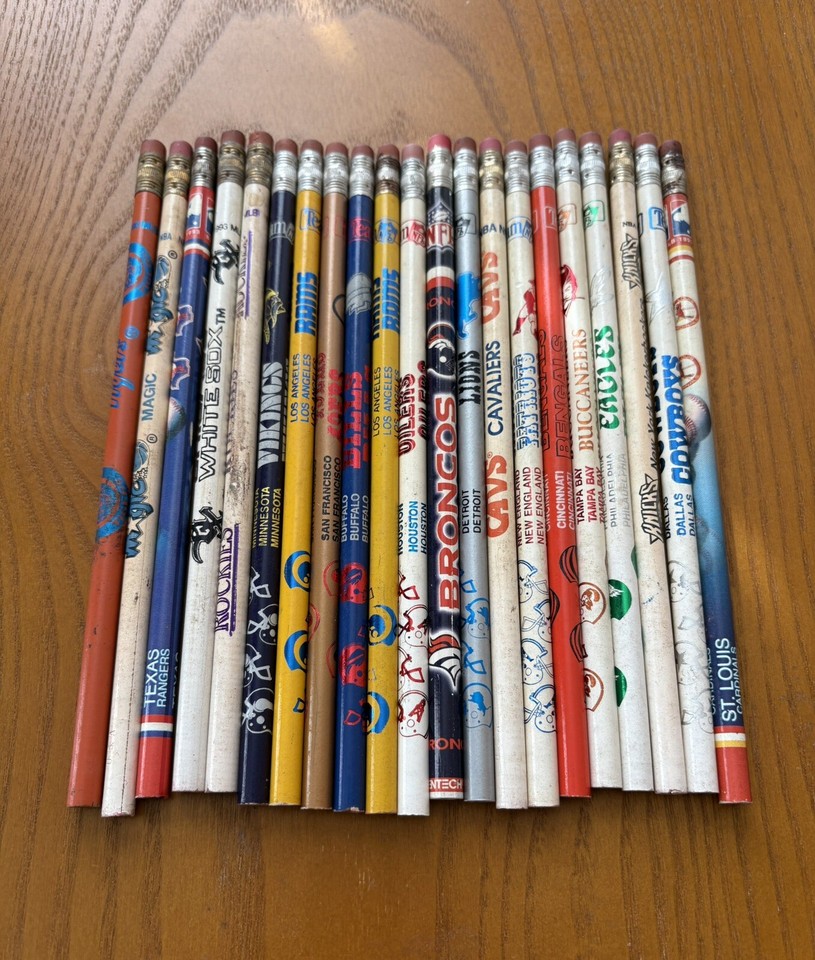 Vintage 80's 90's Pencil Lot NFL Football Logo Assorted Teams Unused 21 ...
