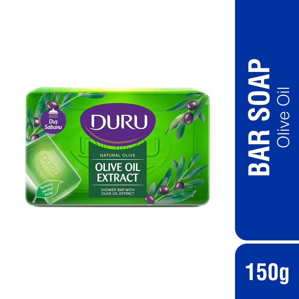DURU Natural Olive Face & Body Bar Soap with Olive Oil Extract 150g x 6 ...