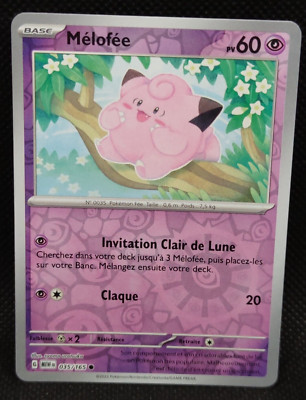 Carte Pokemon MELOFEE Français REVERSE - EV3.5 MEW FR 151 - 035/165 ...