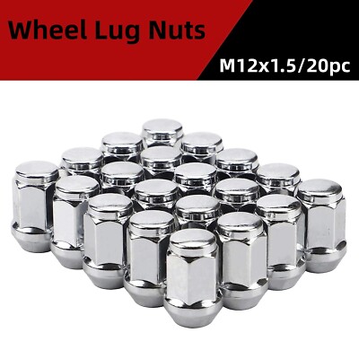 M12x1.5 20pc Wheel Lug Nuts 19mm Hex 1.38" Tall for Ford Fusion Ford ...