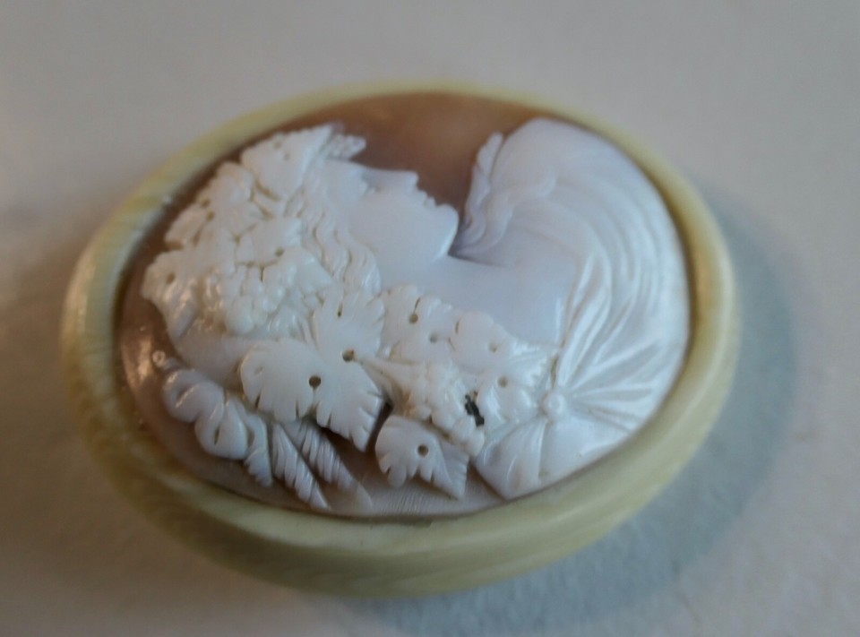 Extraordinary huge antique Victorian carved shell relief cameo ...
