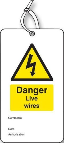 Tag Live Wires tag (Pk 10) Personal Protection & Site Safety Signs ...