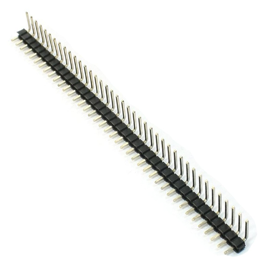 5 x 40 Pin 2.54mm Male PCB Single Row Right Angle Header Strip ...