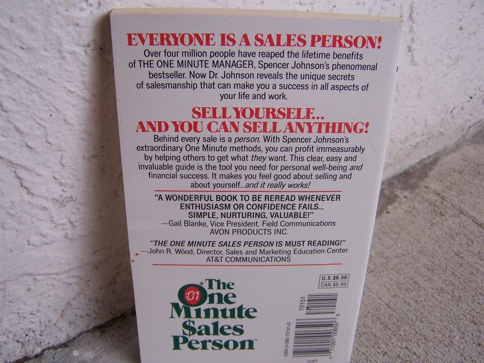 The One Minute Sales Person by Spencer Johnson (1991, Paperback ...