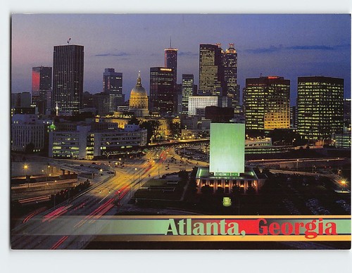 Postcard Sparkles in the Evening Twilight Atlanta Georgia USA | eBay