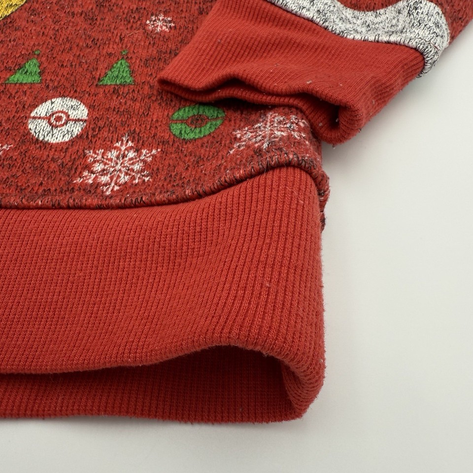 Pokémon Pikachu Red Ugly Sweater Sweatshirt Christmas Small Sz 6 Fleece ...