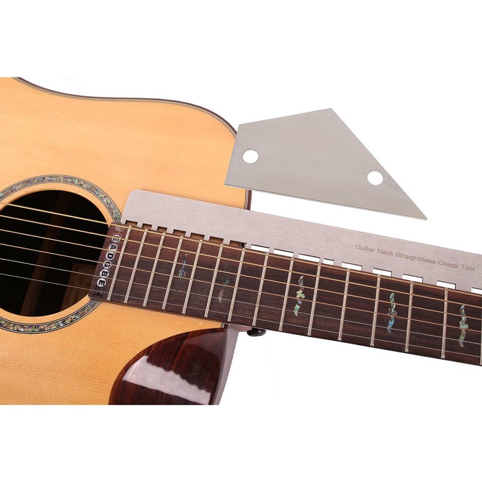 2 Pcs Guitar Fret Rocker Tool Notched Straight Ruler Neck Leveling ...