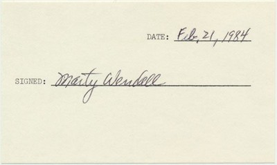 Marty WENDELL / Signature Signed | eBay