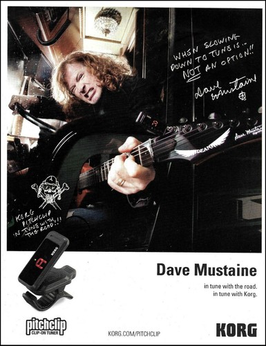 Megadeth Dave Mustaine Korg Clip-on Tuner / Slash Ernie Ball Guitar ...