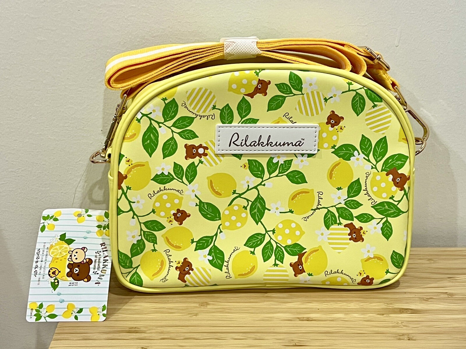 San-X Rilakkuma Fresh Lemon Crossbody Pouch 9”x 7”x 3” Purse Brand New ...