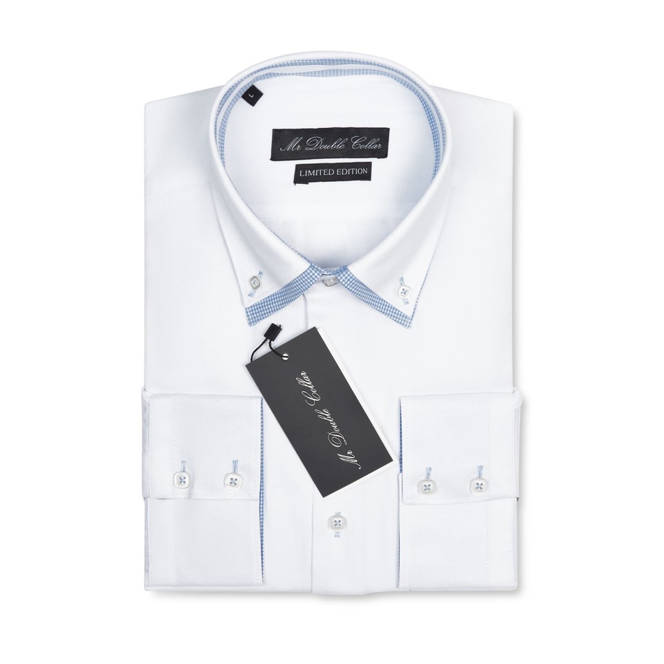 Luxury Mens Casual Double Collar Smart Fit Formal Shirt Italian Design ...