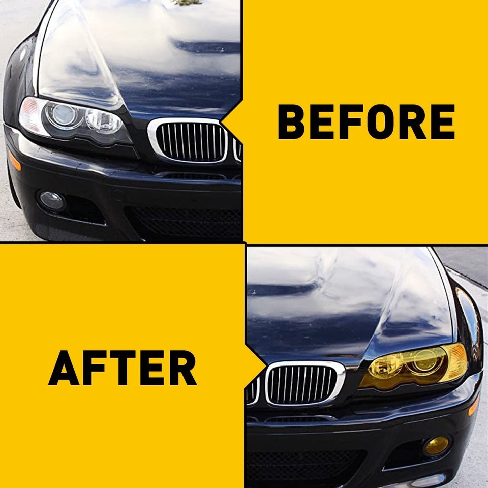 30cm x 180CM Car Light Yellow Headlight Tint Film turn Tail lights ...