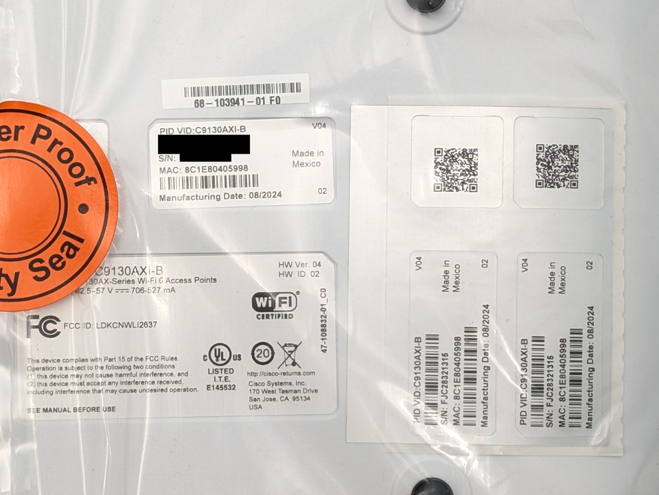 Cisco Catalyst 9130AX Series Wi-Fi 6 Wireless Access Point (C9130AXI-B ...