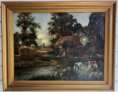 Antique Oil Painting GEOFFREY MORTIMER 1895-1986 Large Constable ...